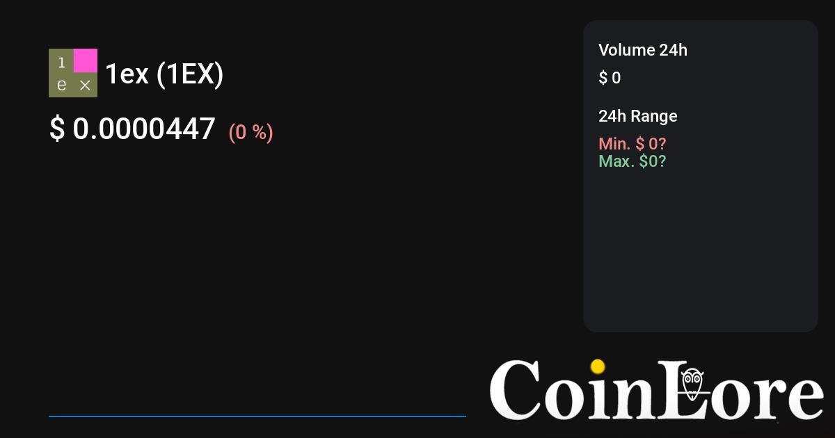 1ex Price, Chart, Market Cap, 1EX Coin Essentials | CoinLore