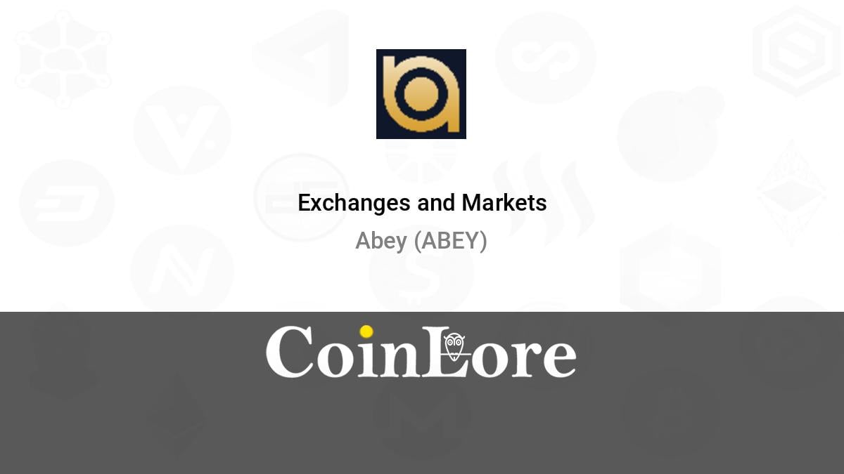 Abey (ABEY) Exchanges - Where to Buy,Sell,Trade | CoinLore
