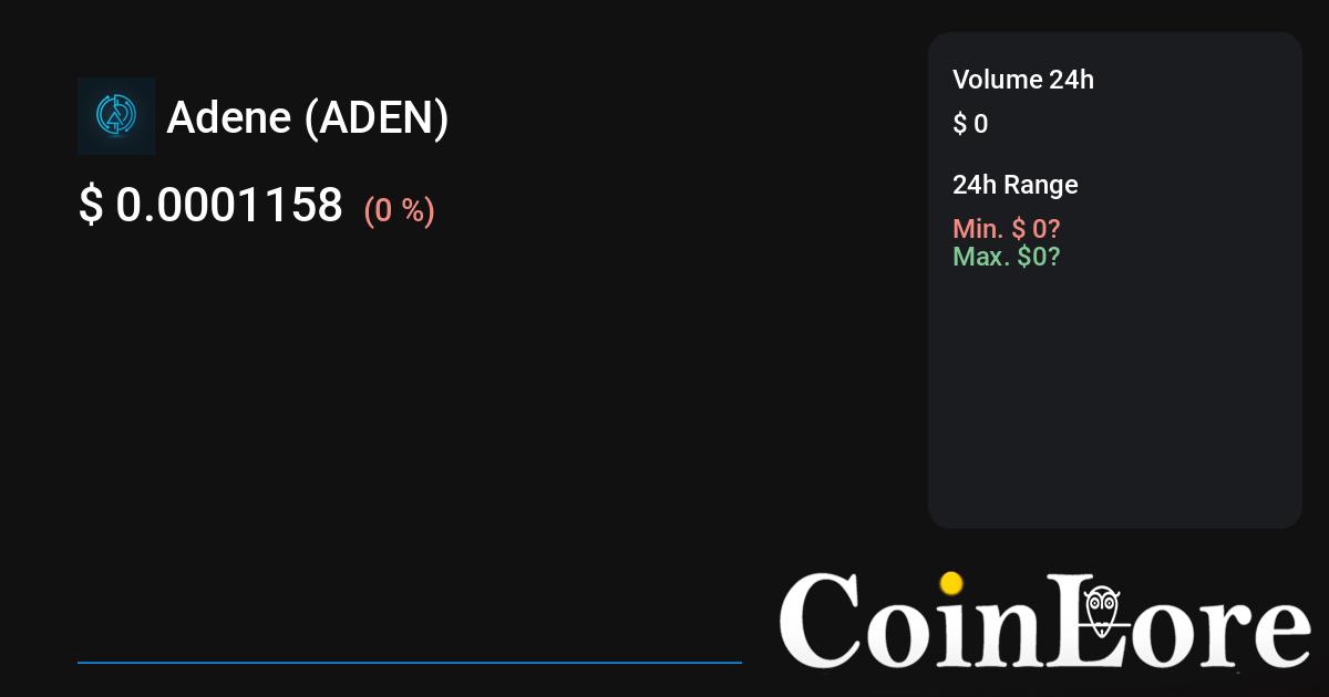 Adene Price, Chart, Market Cap, ADEN Coin Essentials | CoinLore