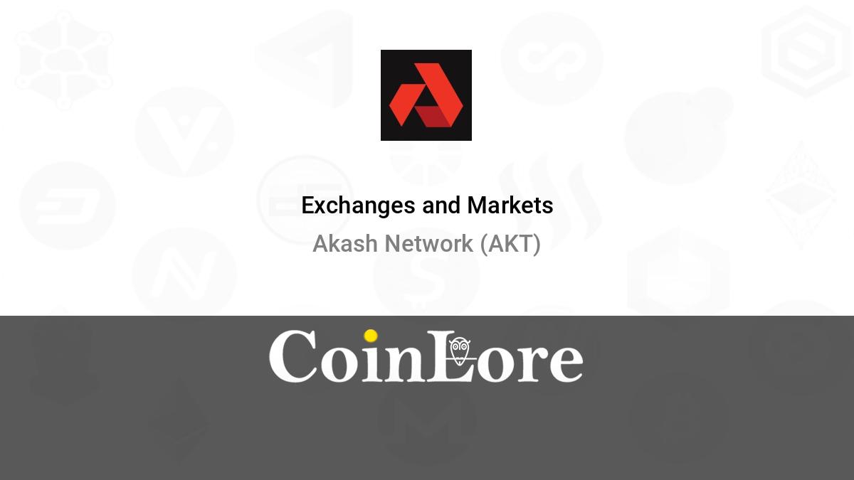 Akash Network (AKT) Exchanges - Where to Buy,Sell,Trade | CoinLore