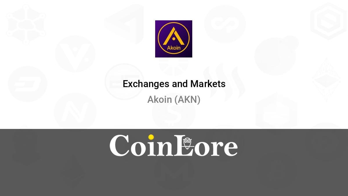 Akoin (AKN) Exchanges - Where to Buy,Sell,Trade | CoinLore