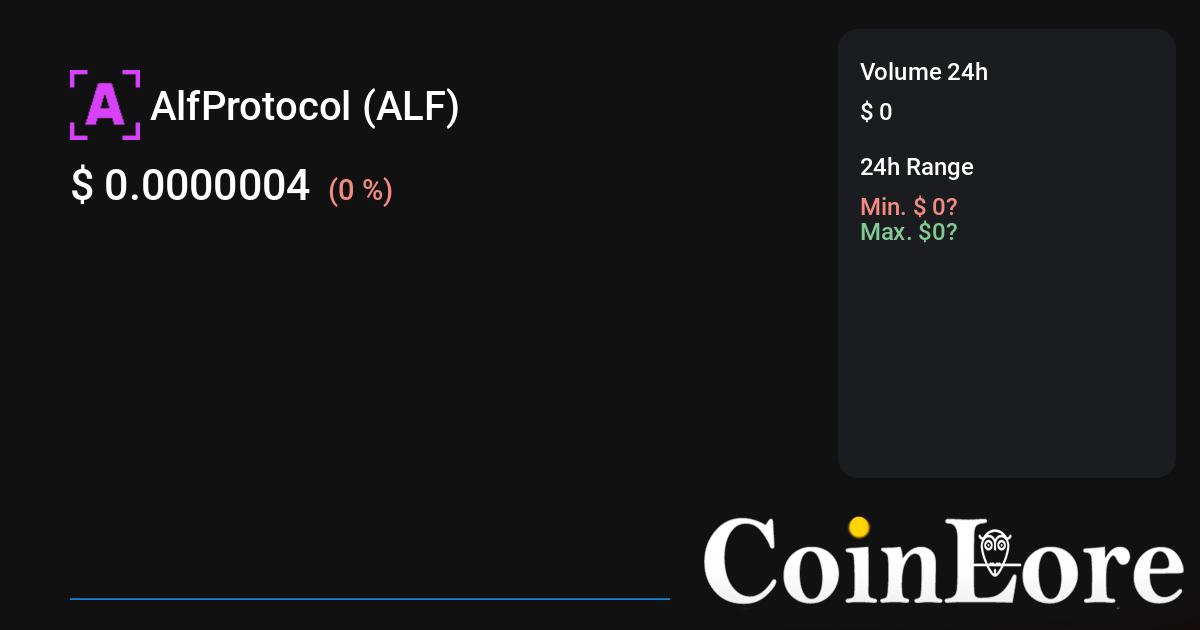 AlfProtocol Price, Chart, Market Cap, ALF Coin Essentials | CoinLore