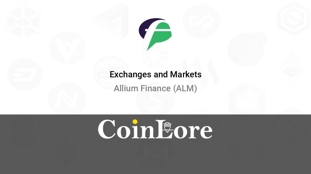 Allium Finance (ALM) Exchanges - Where to Buy,Sell,Trade | CoinLore
