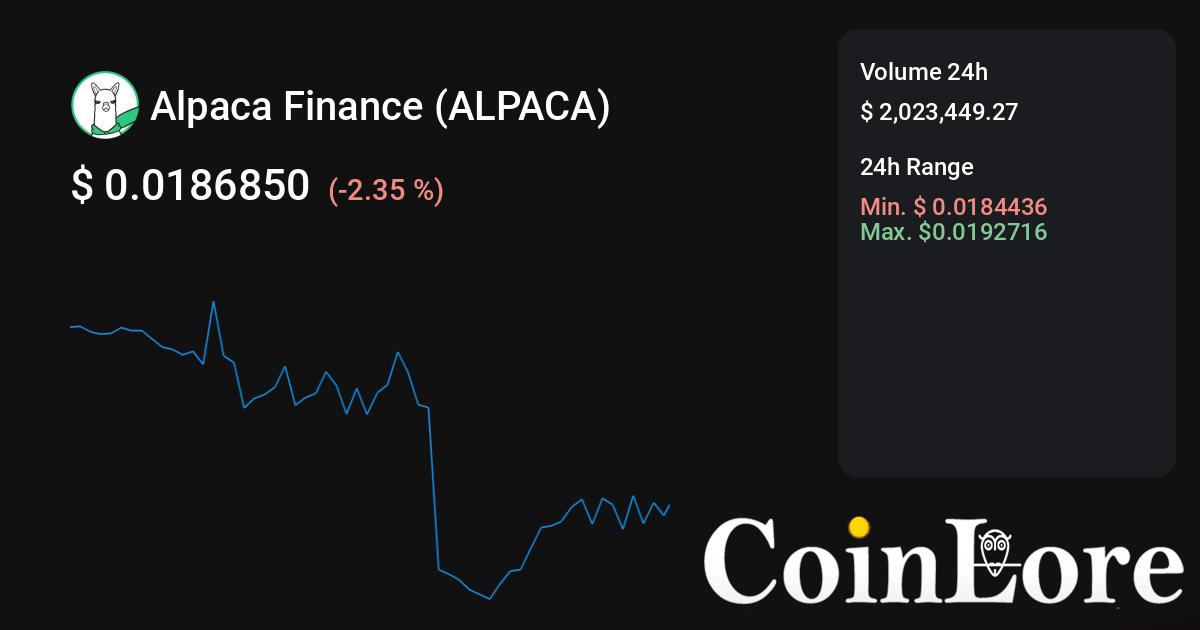 Alpaca Finance Price, Chart, Market Cap, ALPACA Coin Essentials | CoinLore