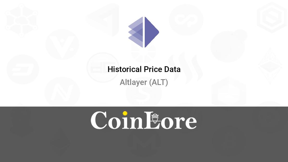 Altlayer (ALT) Historical Prices | CoinLore