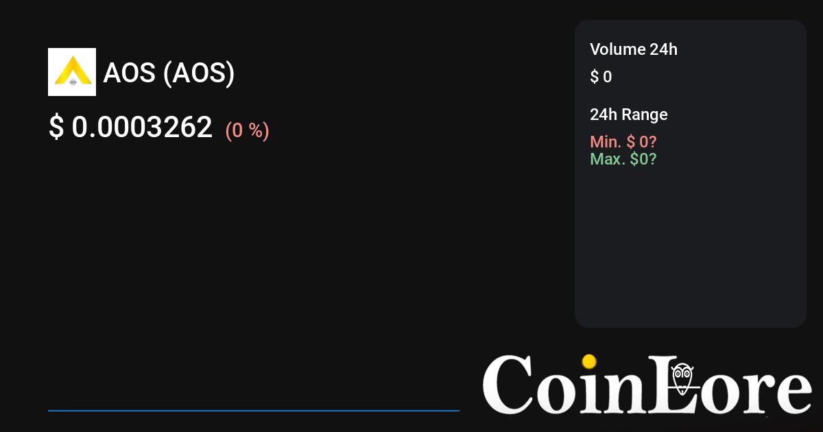 AOS Price, Chart, Market Cap, AOS Coin Essentials | CoinLore