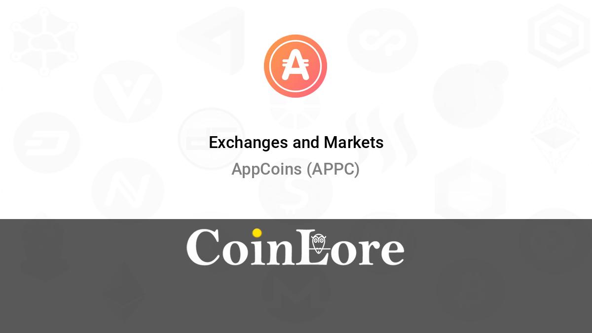 앱코인 (APPC) 거래소 | CoinLore