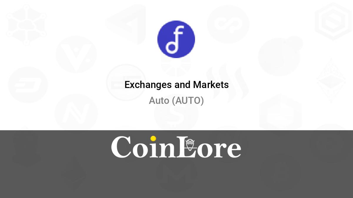 Auto (AUTO) 거래소 | CoinLore