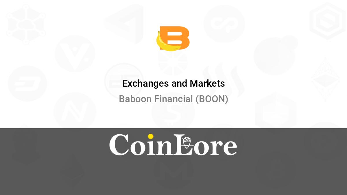 Baboon Financial (BOON) Exchanges - Where to Buy,Sell,Trade | CoinLore
