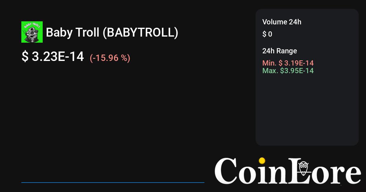 Baby Troll Price, Chart, Market Cap, BABYTROLL Coin Essentials | CoinLore