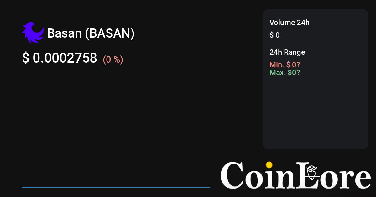 Basan Price, Chart, Market Cap, BASAN Coin Essentials | CoinLore