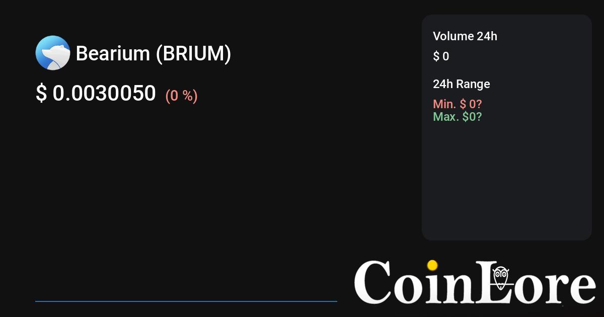 Bearium Price, Chart, Market Cap, BRIUM Coin Essentials | CoinLore