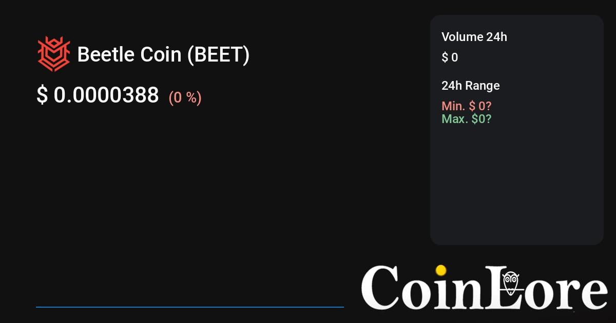 Beetle Coin Price, Chart, Market Cap, BEET Coin Essentials | CoinLore