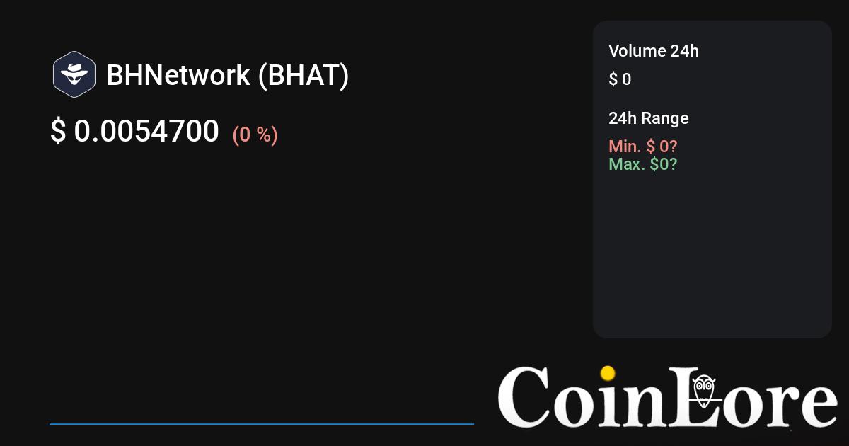 BHNetwork Price, Chart, Market Cap, BHAT Coin Essentials | CoinLore