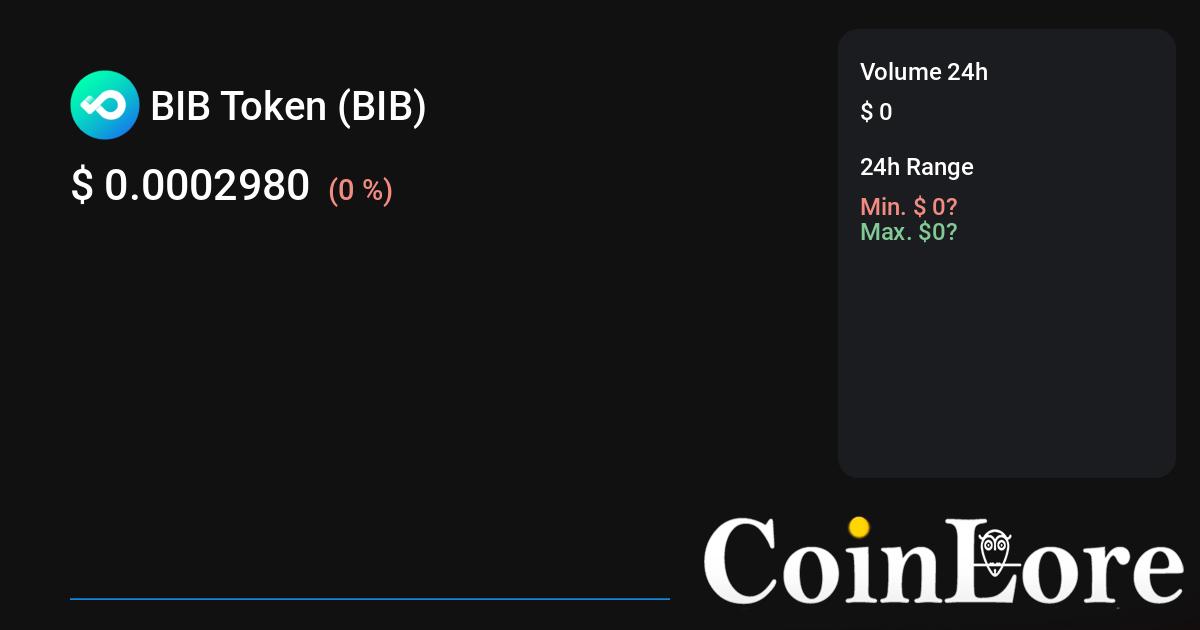 BIB Token Price, Chart, Market Cap, BIB Coin Essentials | CoinLore