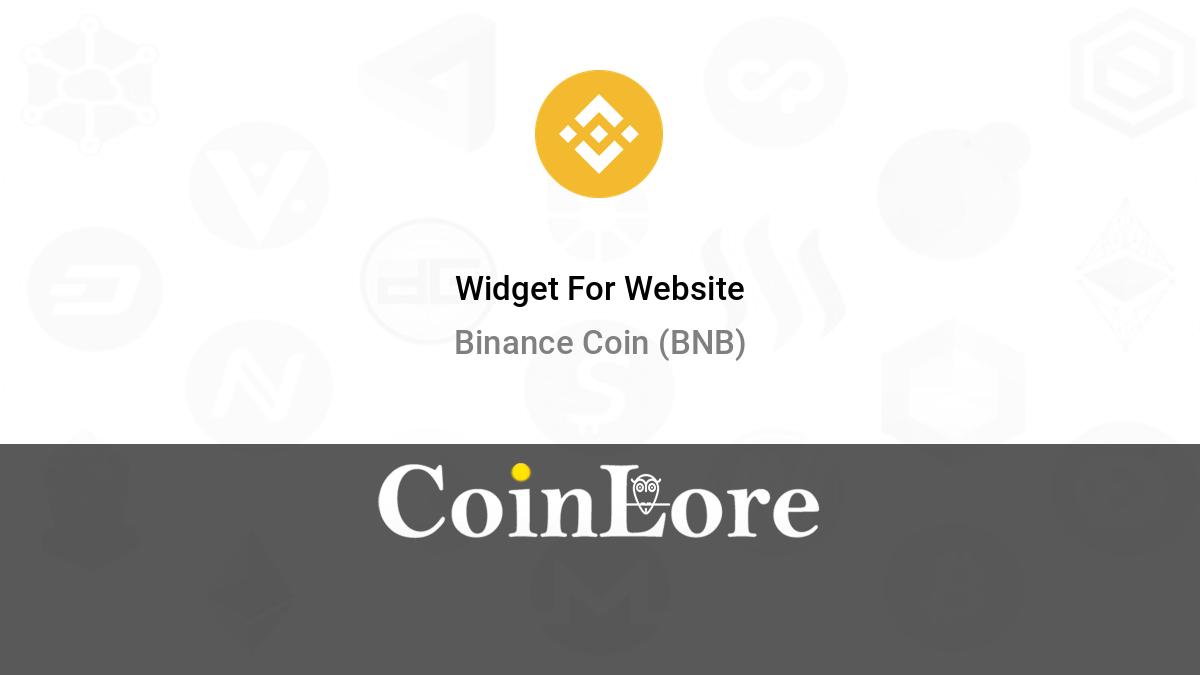 Binance Coin (BNB)価格ティッカーウィジェット | CoinLore
