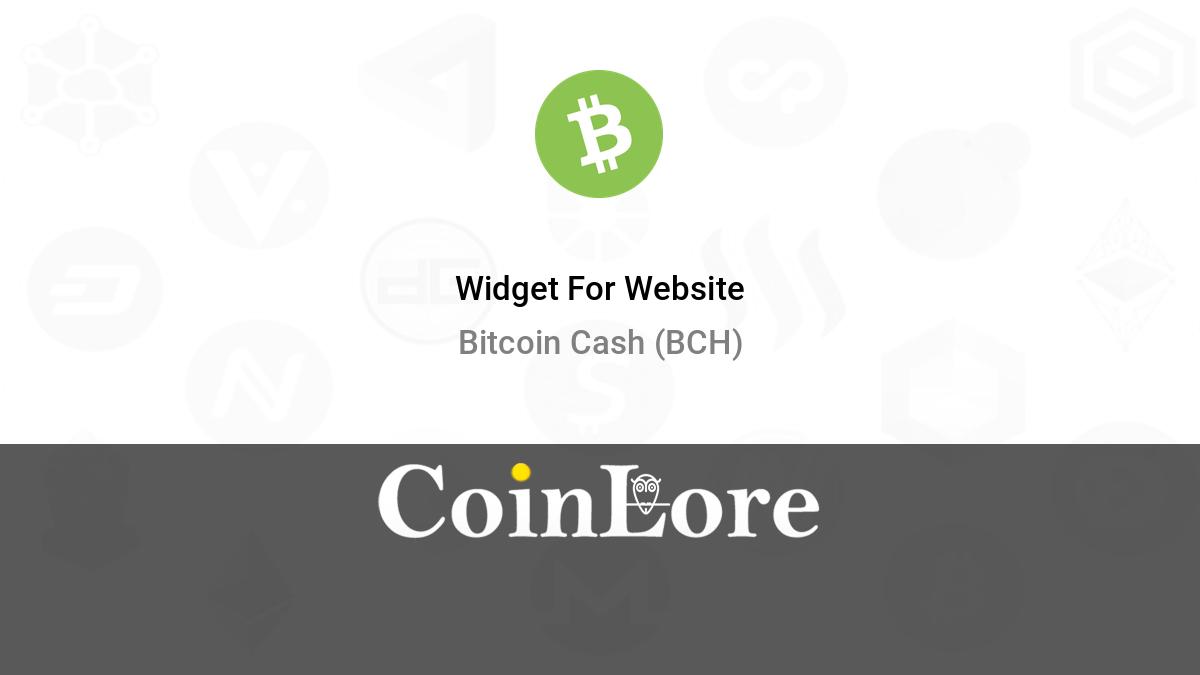 ビットコインキャッシュ (BCH)価格ティッカーウィジェット | CoinLore