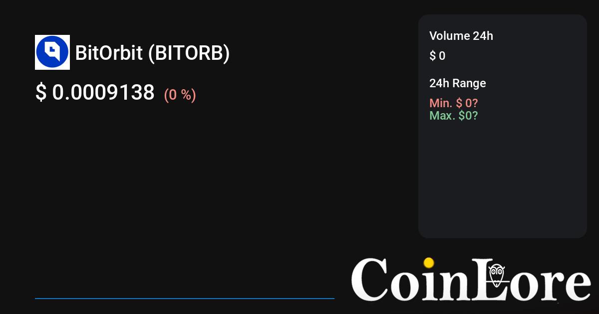 BitOrbit Price, Chart, Market Cap, BITORB Coin Essentials | CoinLore