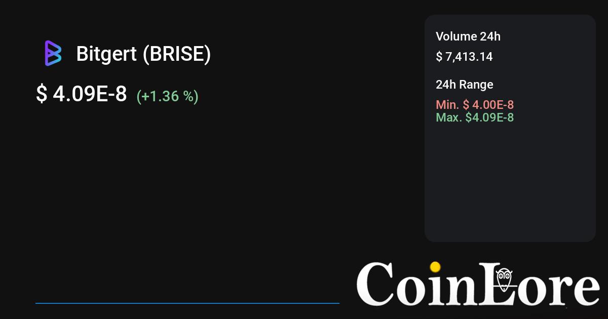 Bitgert Price, Chart, Market Cap, BRISE Coin Essentials CoinLore