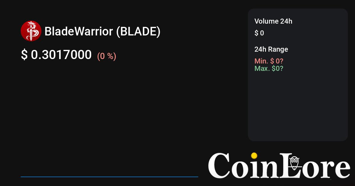 BladeWarrior Price, Chart, Market Cap, BLADE Coin Essentials | CoinLore