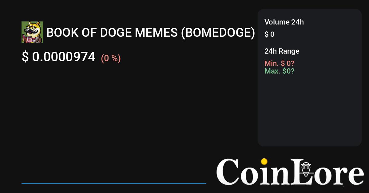 BOOK OF DOGE MEMES Price, Chart, Market Cap, BOMEDOGE Coin Essentials ...