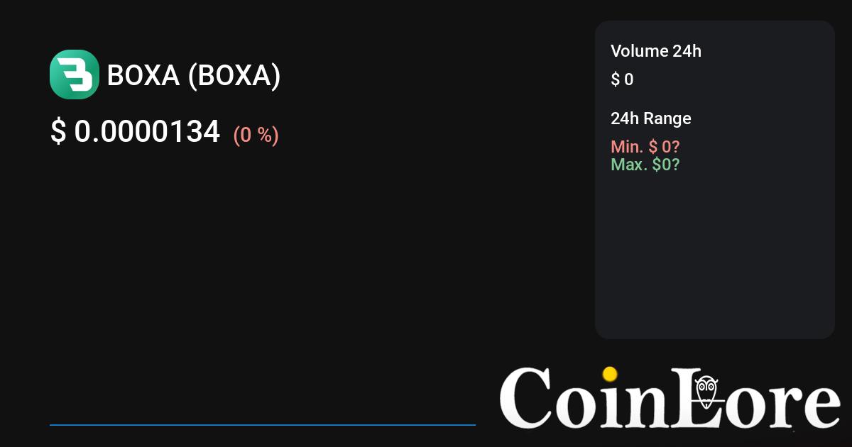 BOXA Price, Chart, Market Cap, BOXA Coin Essentials | CoinLore