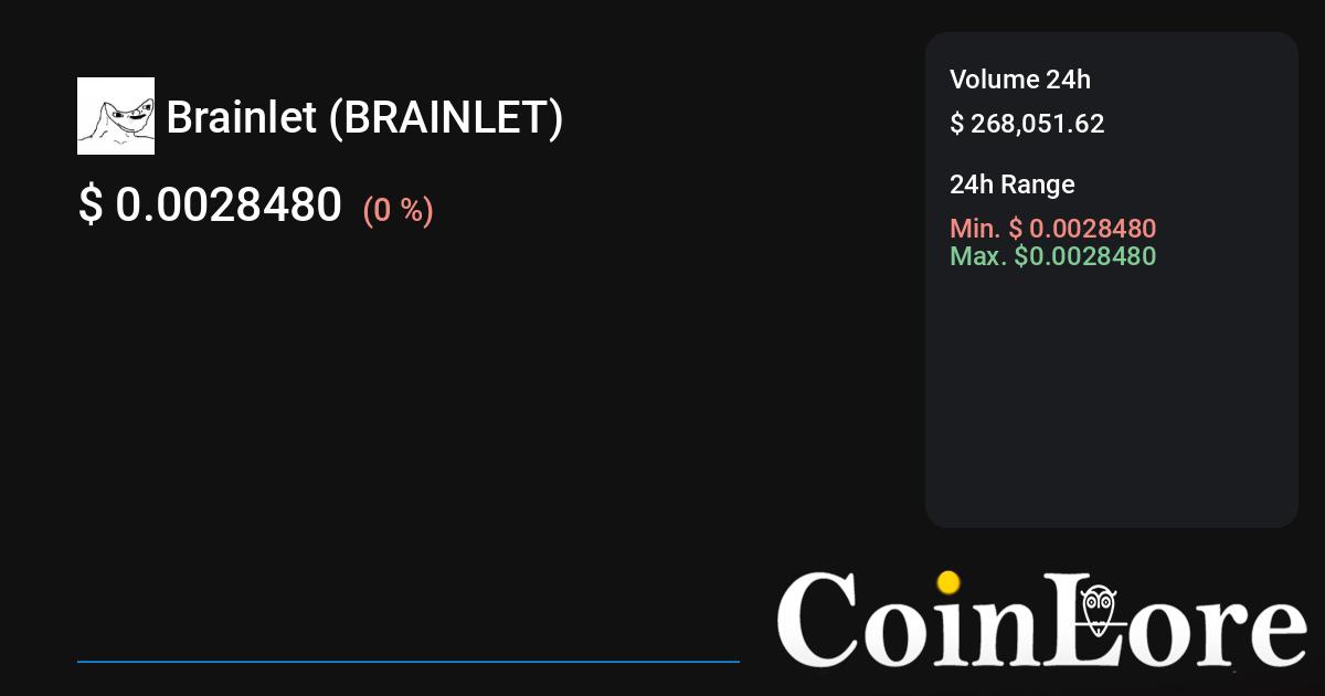 Brainlet Price, Chart, Market Cap, BRAINLET Coin Essentials | CoinLore