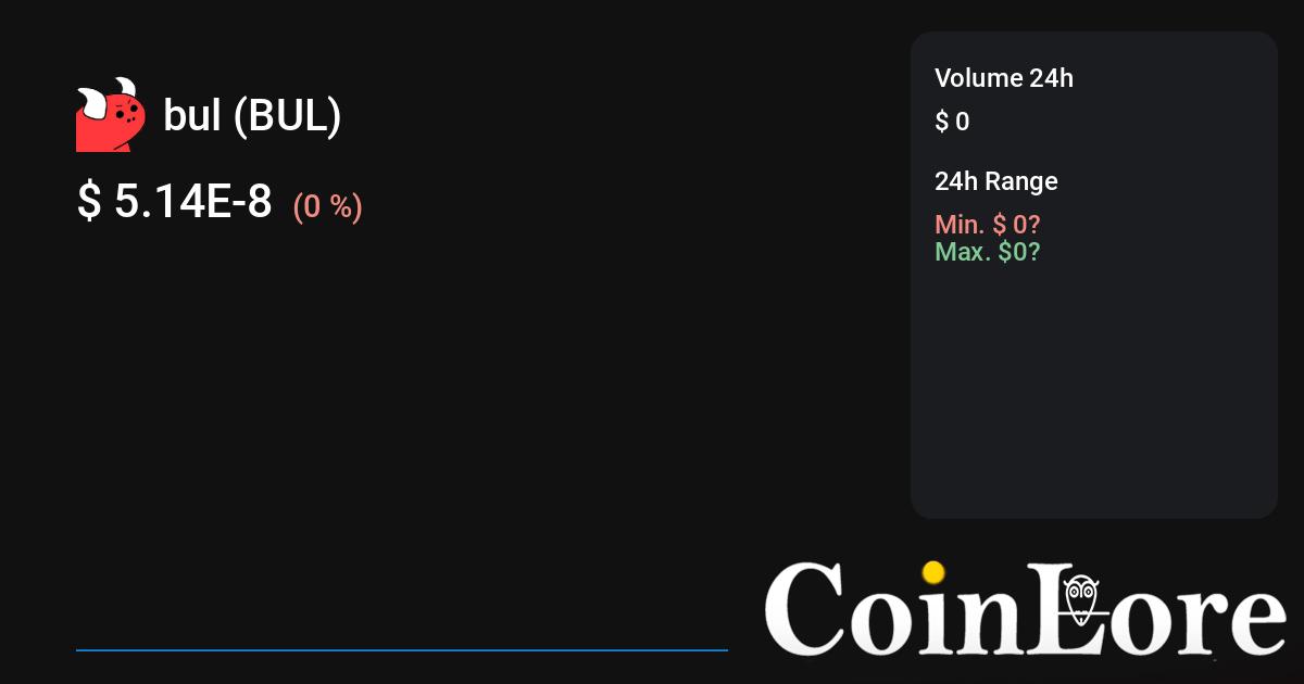 bul Price, Chart, Market Cap, BUL Coin Essentials | CoinLore
