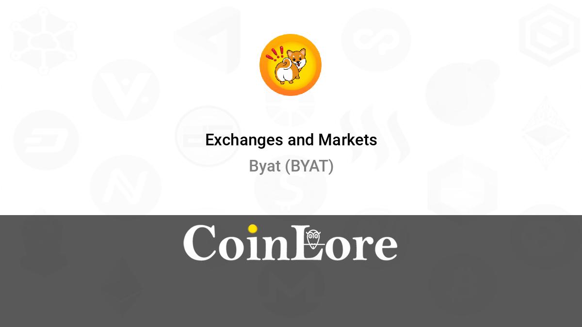 Byat (BYAT) Exchanges - Where to Buy,Sell,Trade | CoinLore
