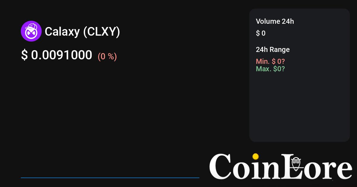 Calaxy Price, Chart, Market Cap, CLXY Coin Essentials | CoinLore