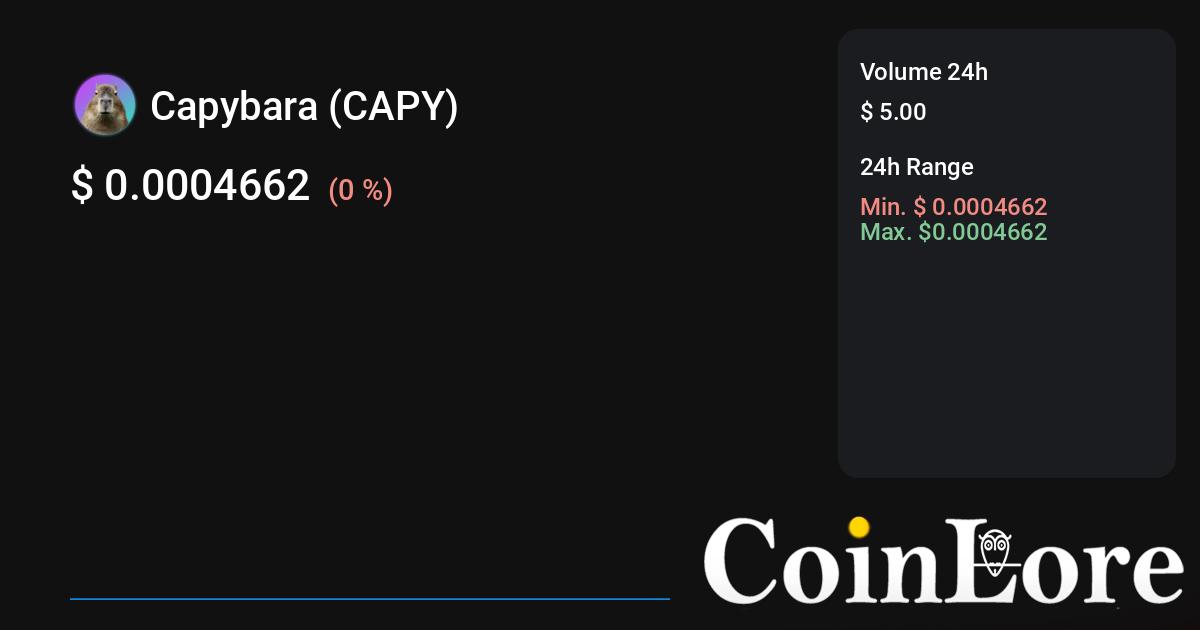Capybara Price, Chart, Market Cap, CAPY Coin Essentials | CoinLore