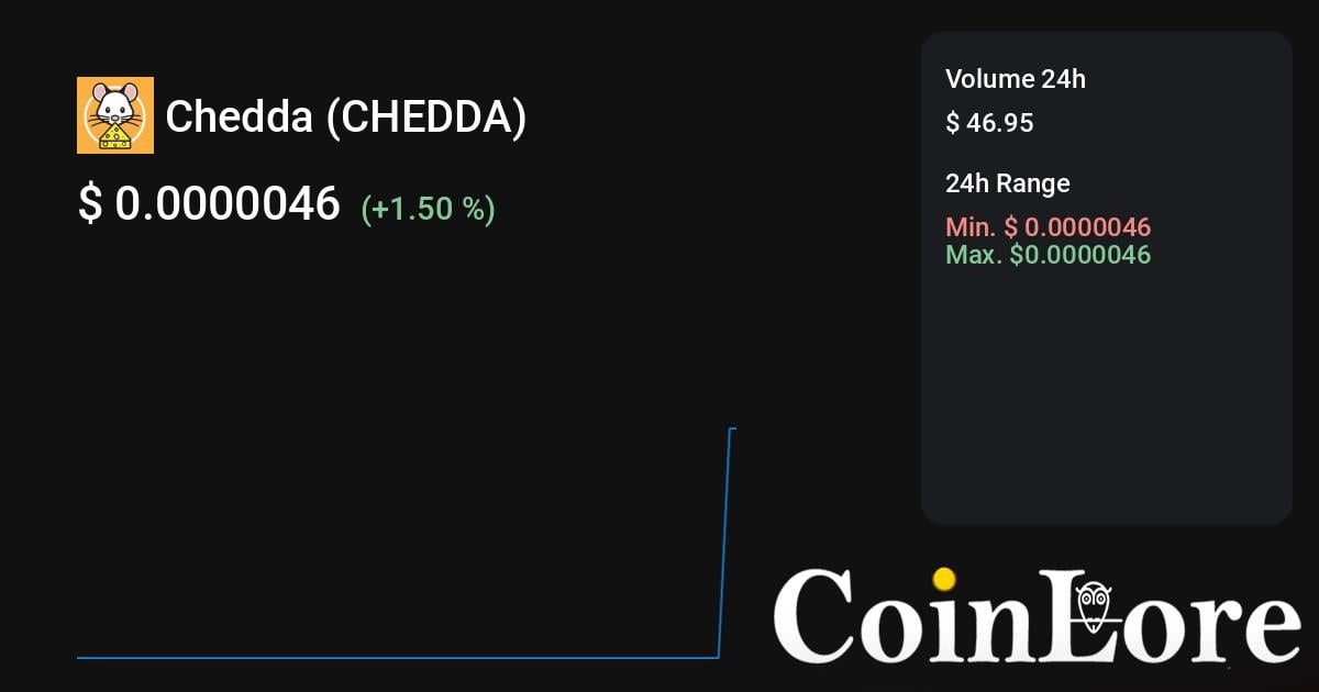 Chedda Price, Chart, Market Cap, CHEDDA Coin Essentials | CoinLore
