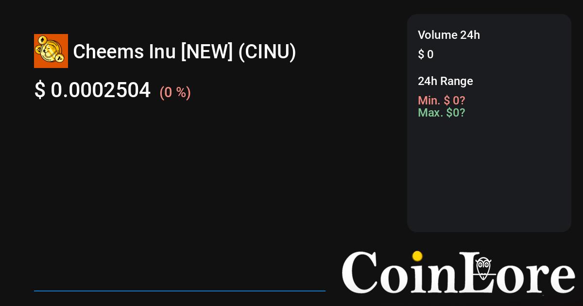 Cheems Inu [NEW] Price, Chart, Market Cap, CINU Coin Essentials | CoinLore