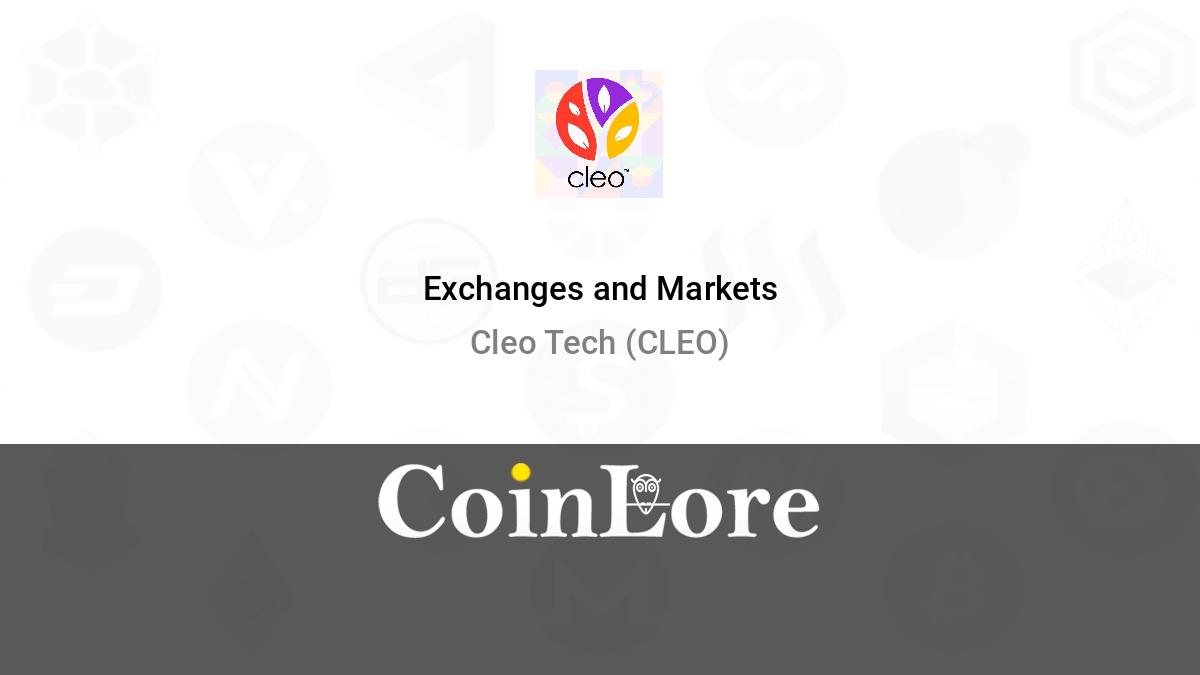 Cleo Tech (CLEO) Exchanges - Where to Buy,Sell,Trade | CoinLore