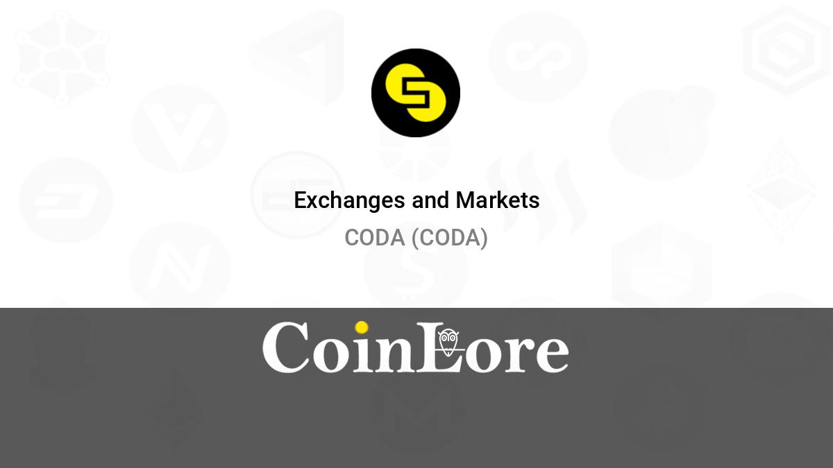 CODA (CODA) 거래소 | CoinLore