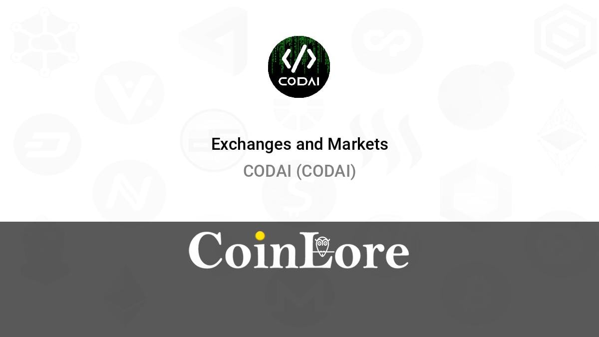 CODAI (CODAI) Exchanges - Where to Buy,Sell,Trade | CoinLore