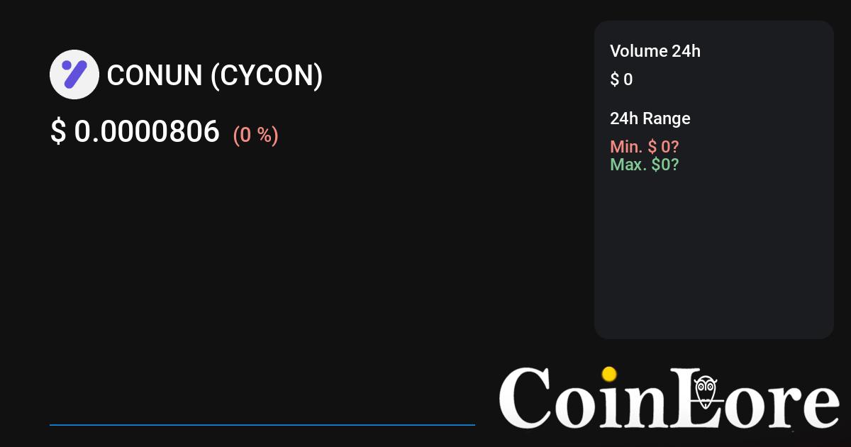 CONUN Price, Chart, Market Cap, CYCON Coin Essentials | CoinLore