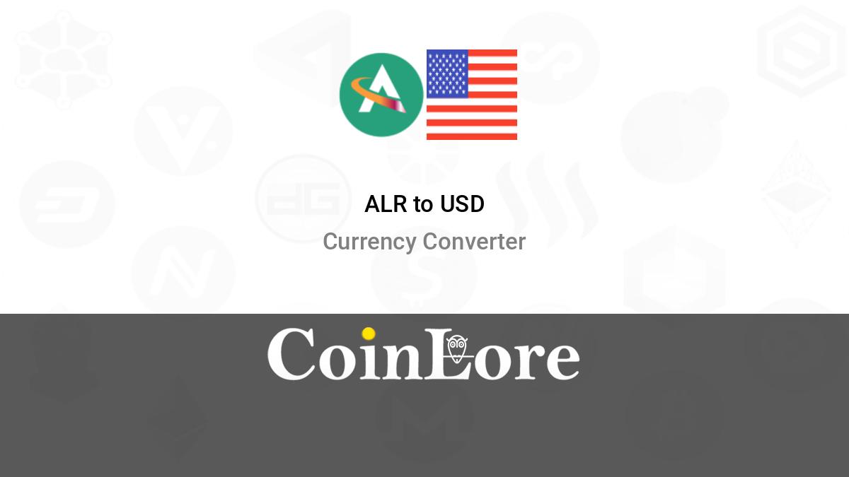 Convert ALR to USD