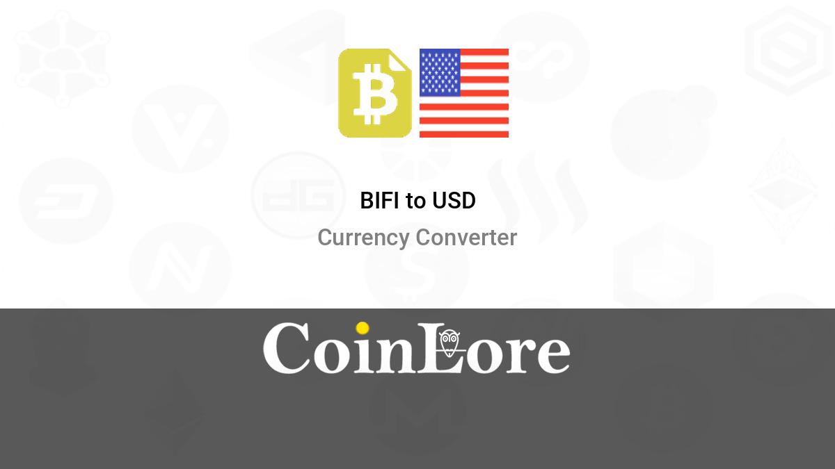BIFI kaç USD | Hesaplama Aracı CoinLore