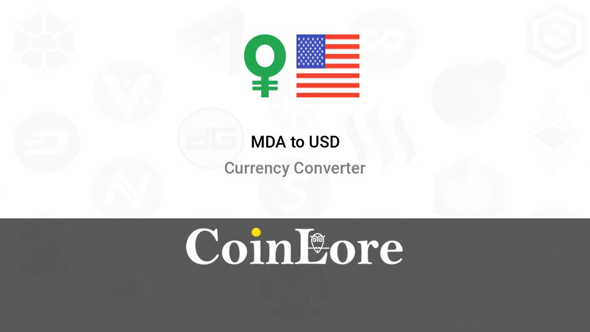 1 MDA в долларах (USD) | Калькулятор CoinLore