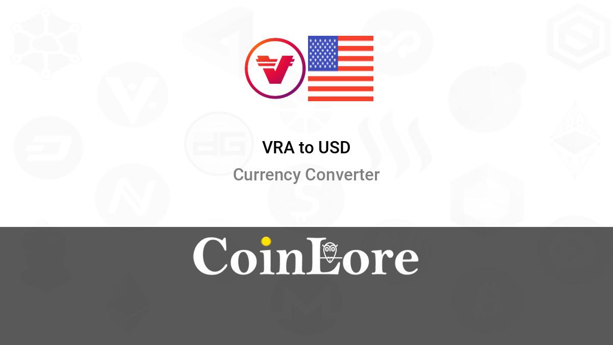 Convert VRA to USD
