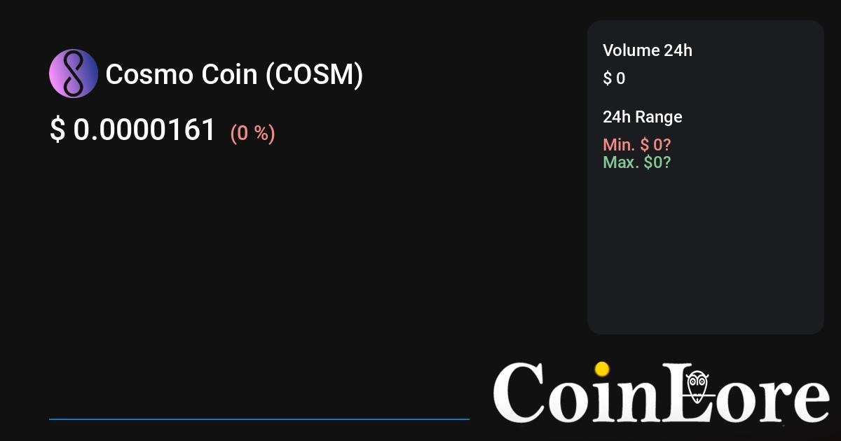 Cosmo Coin Price, Chart, Market Cap, COSM Coin Essentials | CoinLore