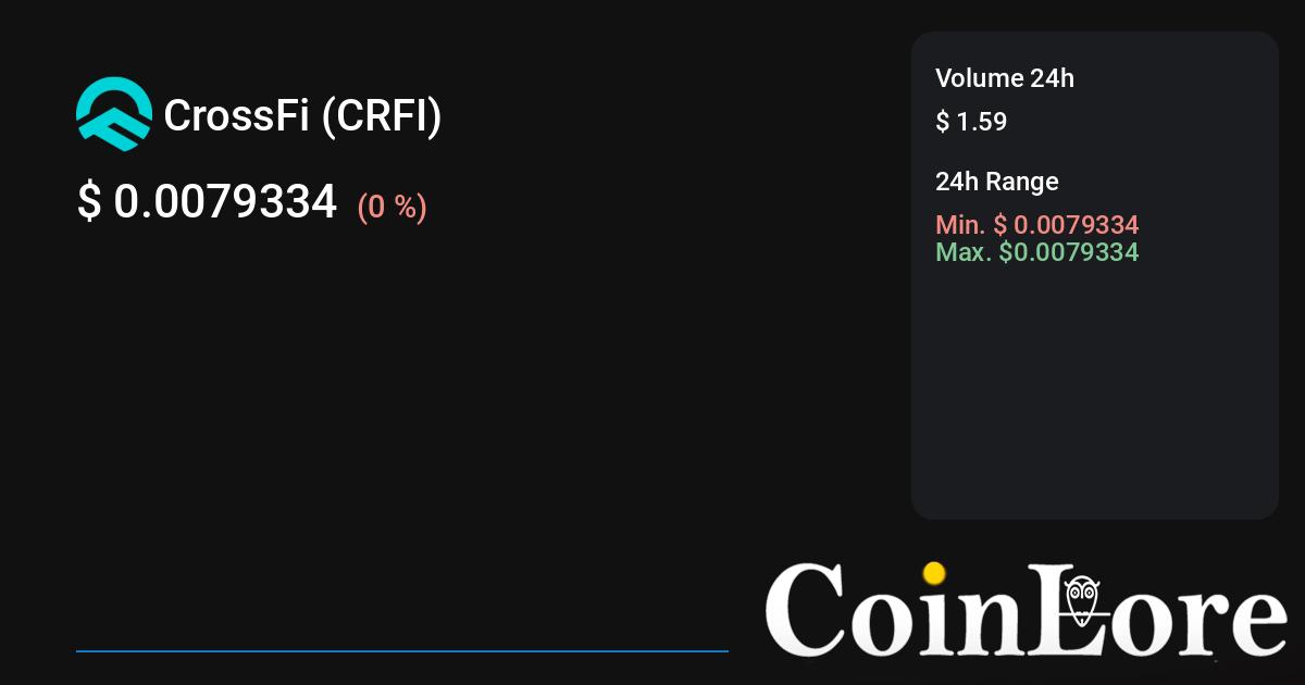 CrossFi Price, Chart, Market Cap, CRFI Coin Essentials | CoinLore