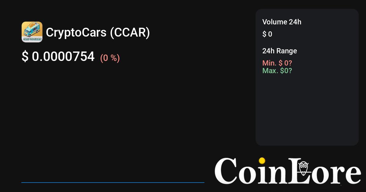 CryptoCars Price, Chart, Market Cap, CCAR Coin Essentials | CoinLore