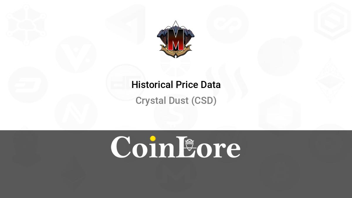Crystal Dust (CSD) Historical Prices | CoinLore