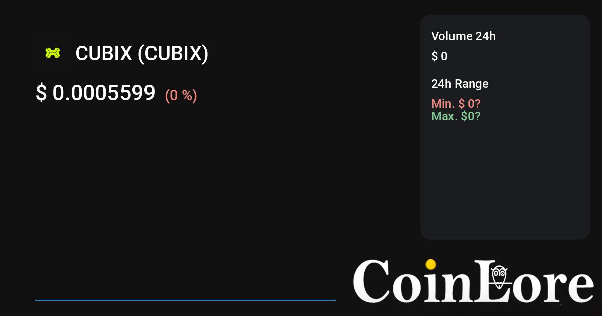CUBIX Price, Chart, Market Cap, CUBIX Coin Essentials | CoinLore