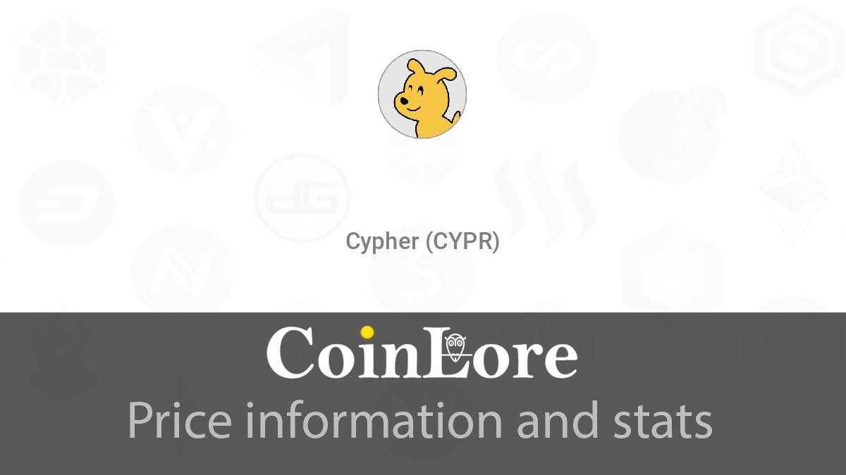 Cypher 价格, 图表, CYPR 完整货币资讯/指标 | CoinLore