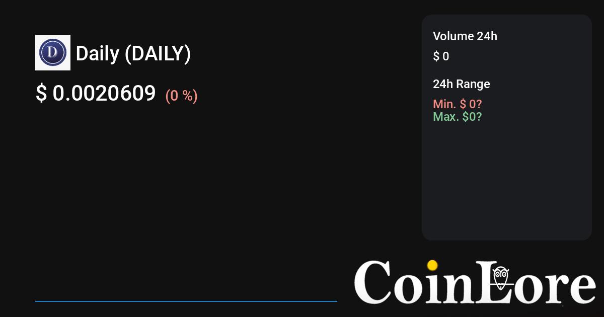 Daily Price, Chart, Market Cap, DAILY Coin Essentials | CoinLore