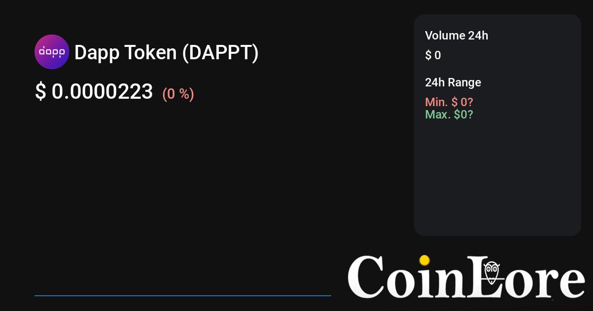 Dapp Token Price, Chart, Market Cap, DAPPT Coin Essentials | CoinLore
