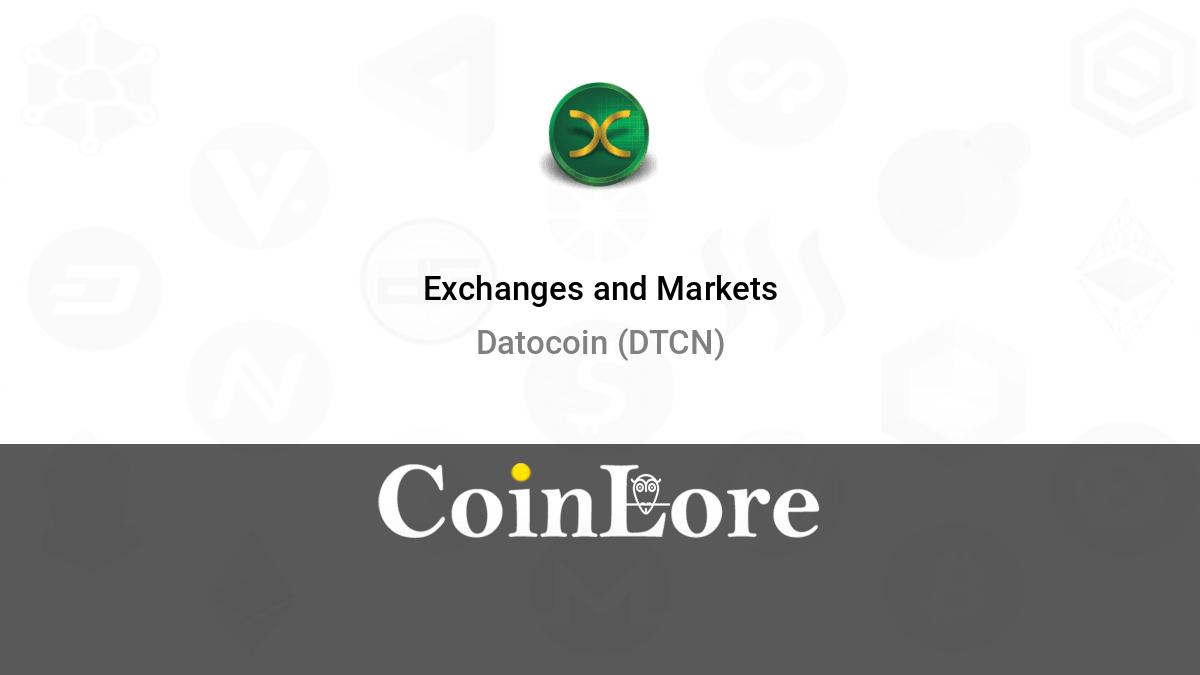 Datocoin (DTCN) Donde Comprar | CoinLore